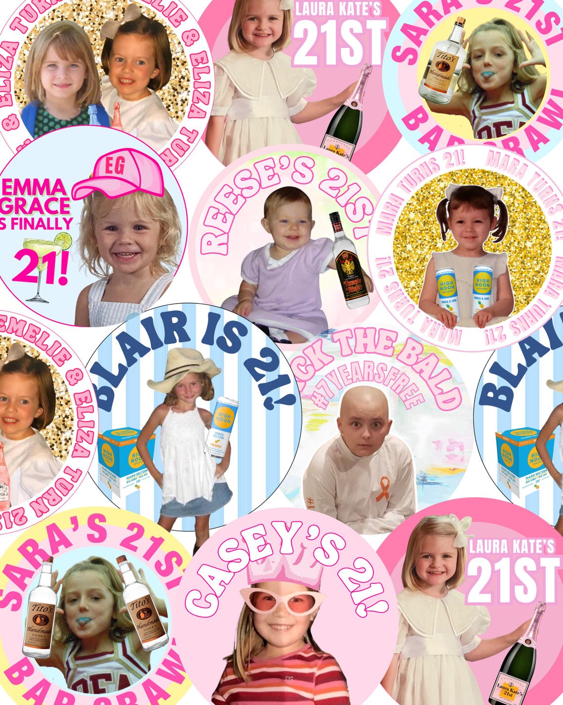 Custom 21st Birthday Sticker, Sign Night Sticker, Twenty First Birthday ...