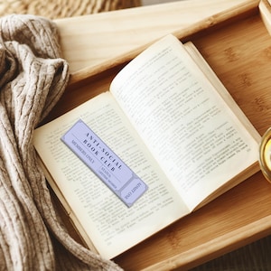 Printable Anti-social Book Club Bookmarks | Cute Movie Ticket Bookmark ...