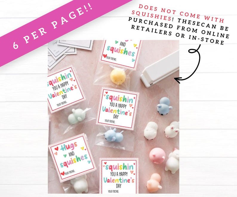 Printable Squishin' You a Happy Valentine's Day Card Squish Toy ...
