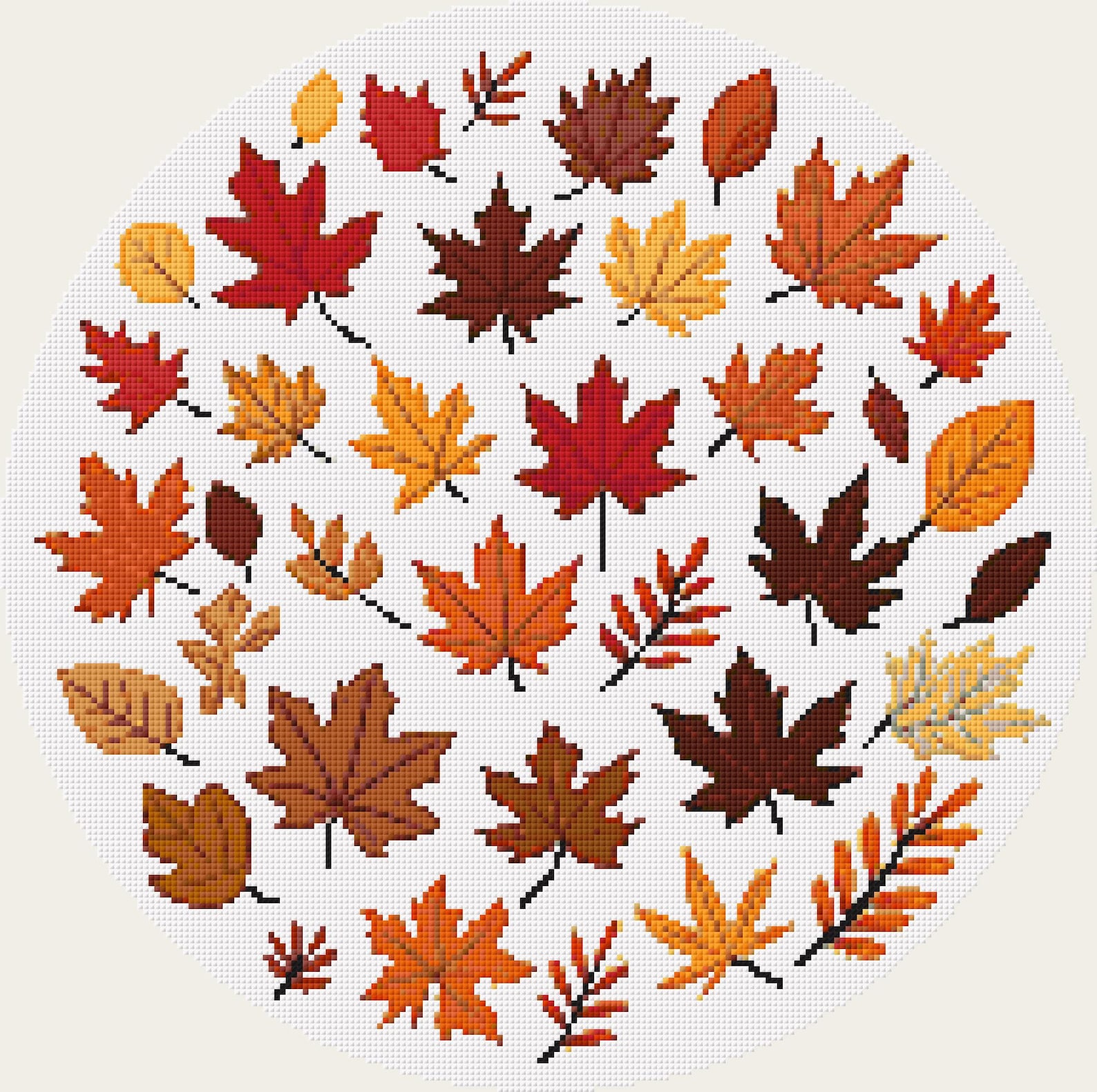 Autumn Leaves - Cross Stitch Pattern Digital Download - Etsy
