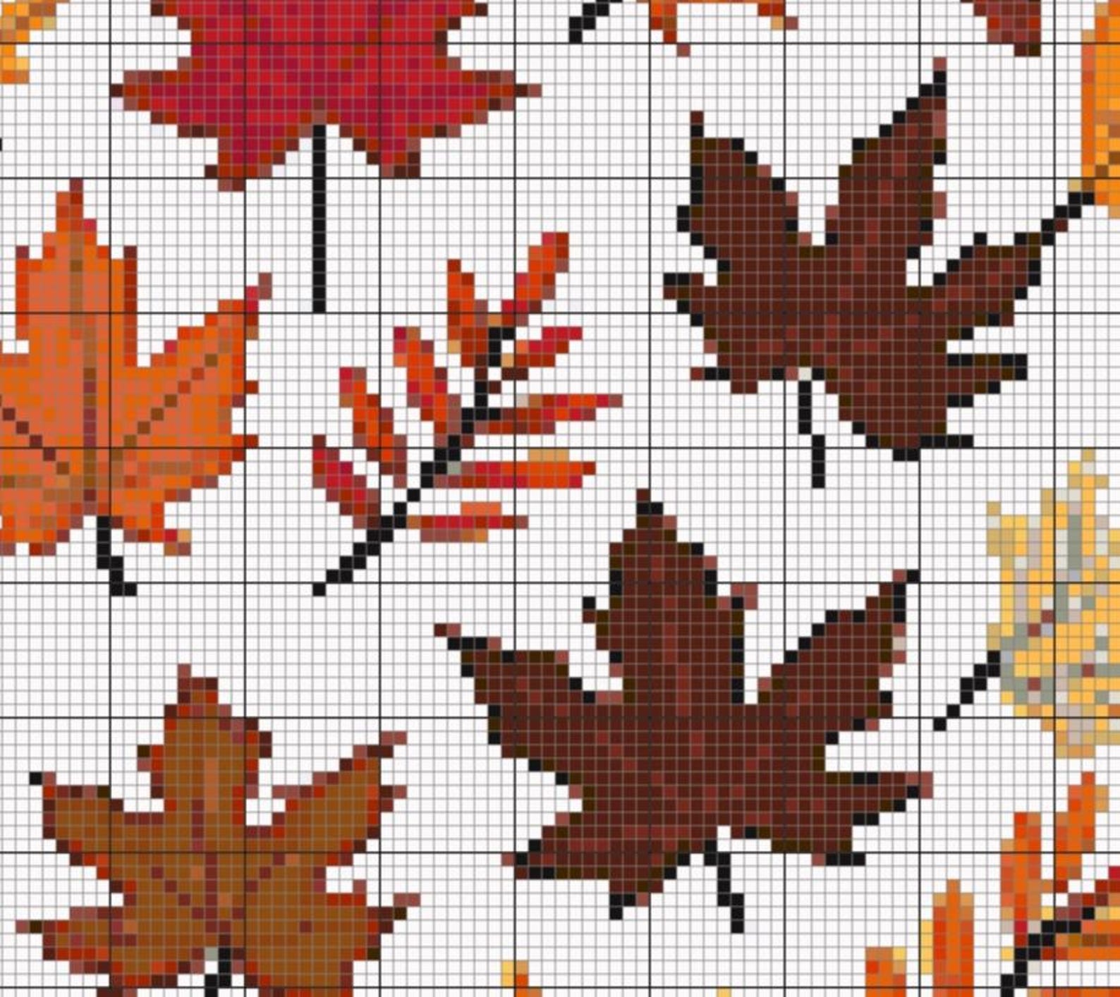 Autumn Leaves - Cross Stitch Pattern Digital Download - Etsy