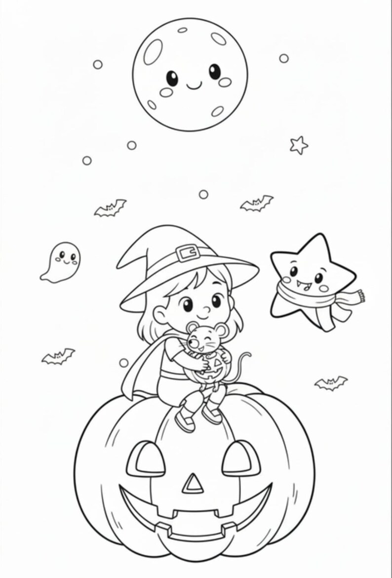 Libro de colorear de Halloween niños pequeños | 25 páginas de diversión ...