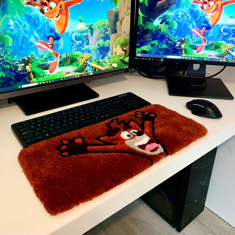 Handmade Tufted Crash Bandicoot Keyboard Rug - Etsy