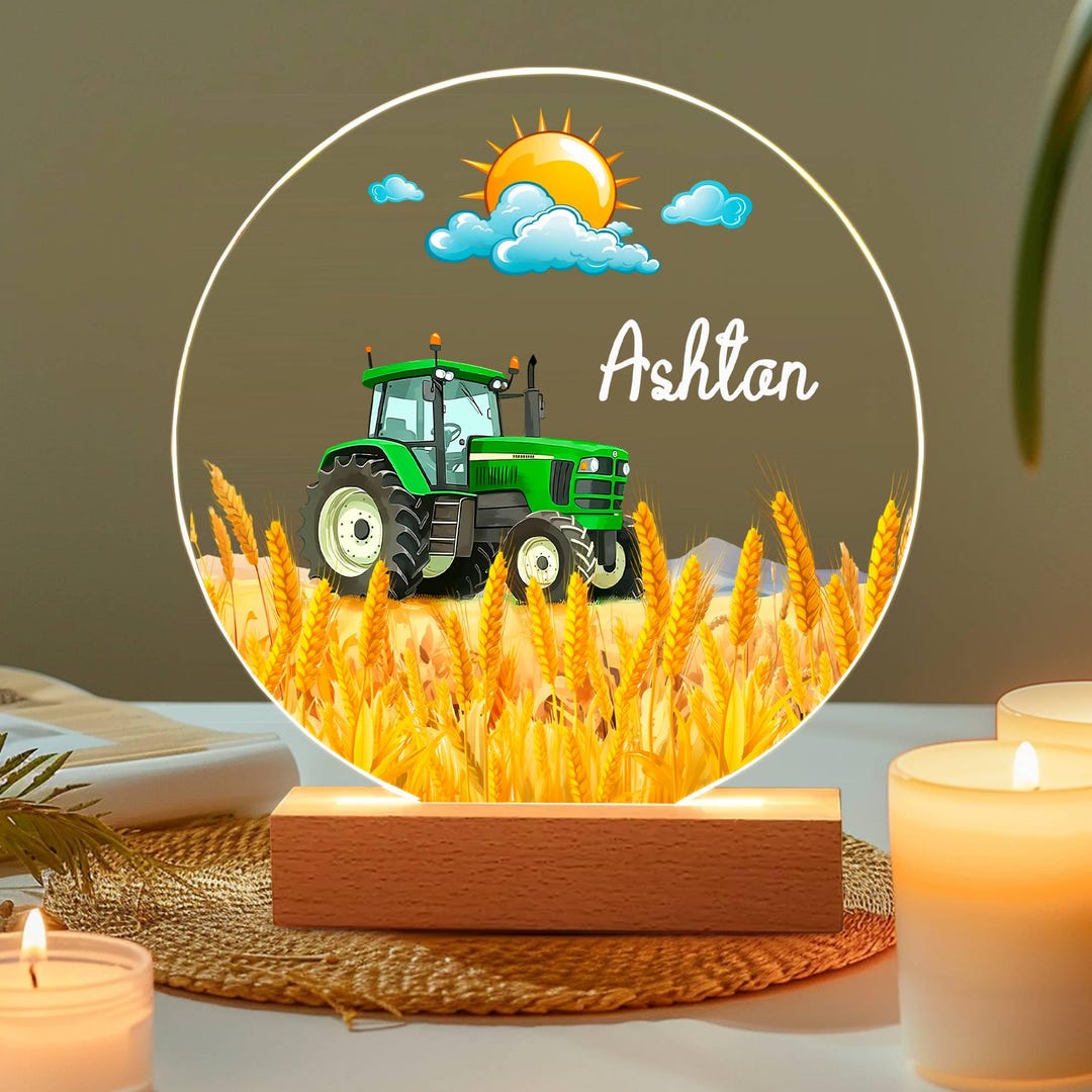 Personalised Tractor Night Light,digger Light,tractor Light,nursery ...