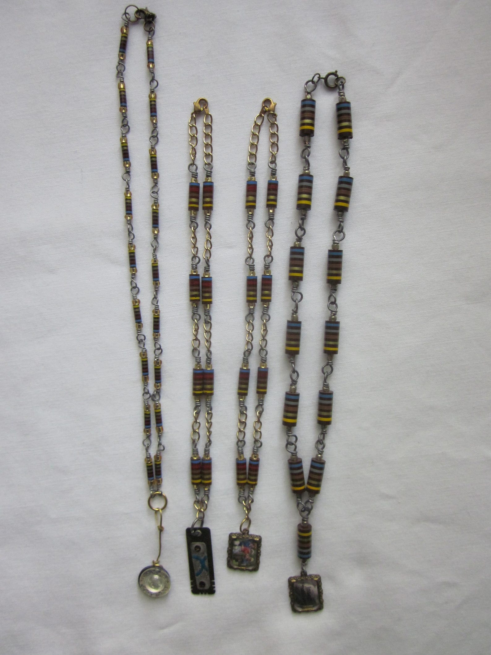 HANDMADE Striped Resistor Necklaces - Charms and Picture Frames - Etsy
