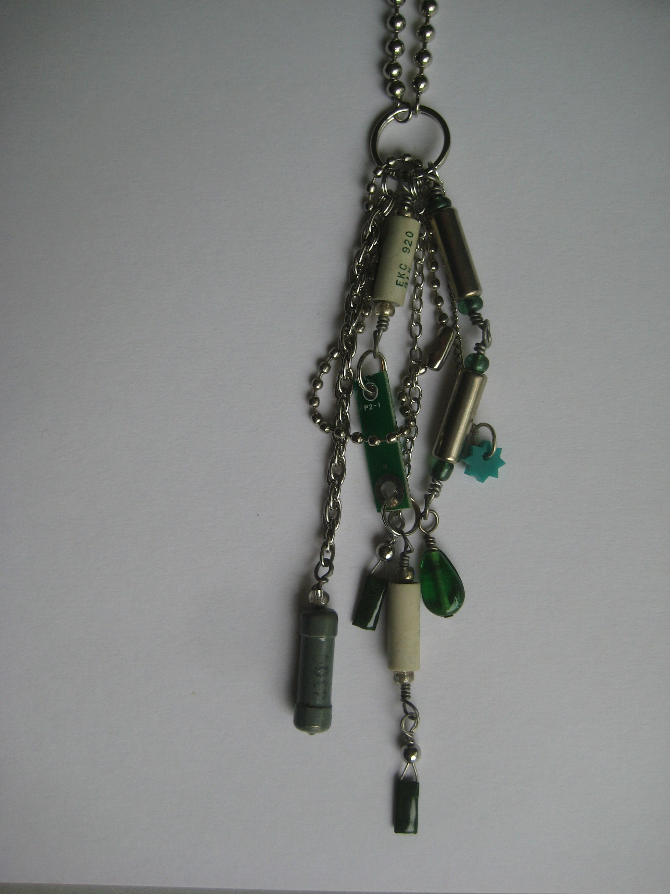 HANDMADE Resistor Charm Necklaces - Green, White, and Grey - Etsy