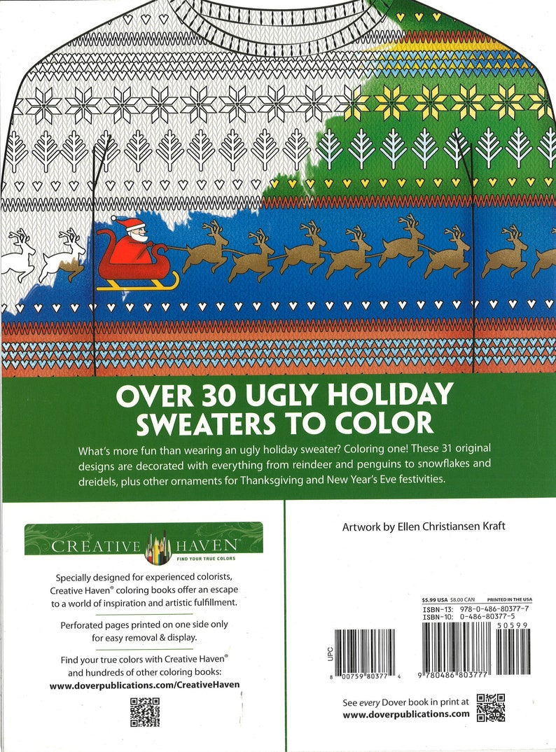 Ugly Holiday Sweaters Coloring Book by Creative Haven - Etsy