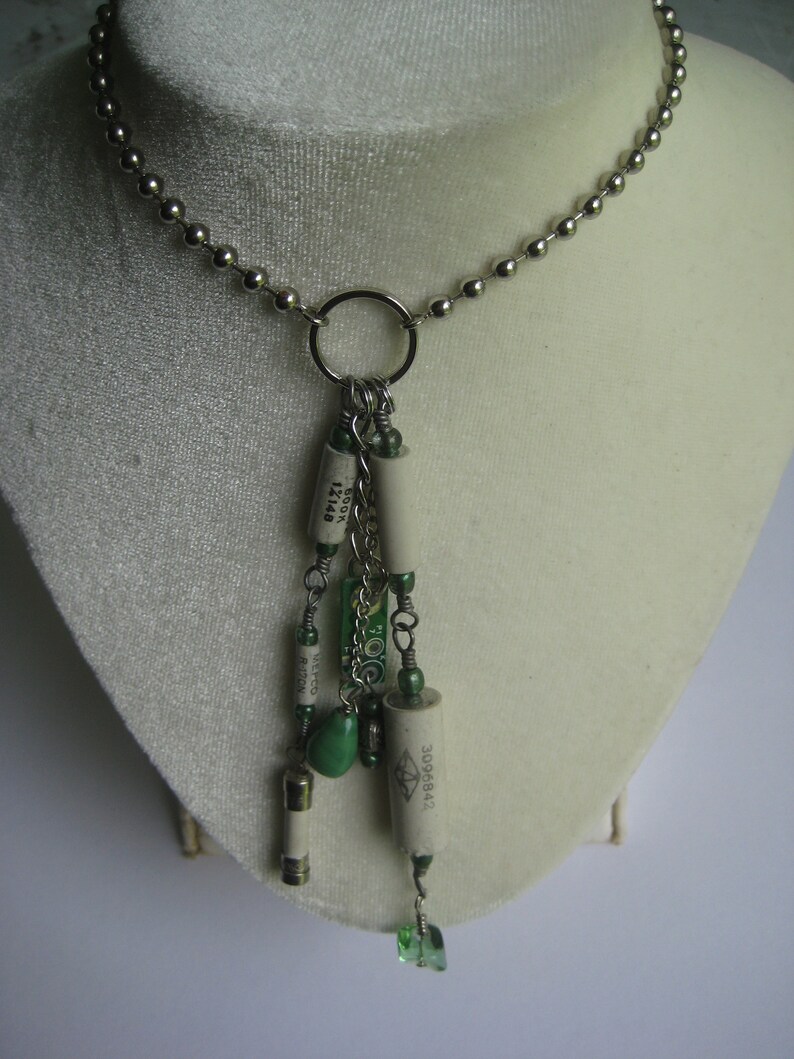 HANDMADE Resistor Charm Necklaces - Green, White, and Grey - Etsy