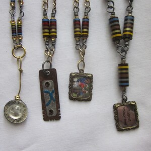 HANDMADE Striped Resistor Necklaces - Charms and Picture Frames - Etsy
