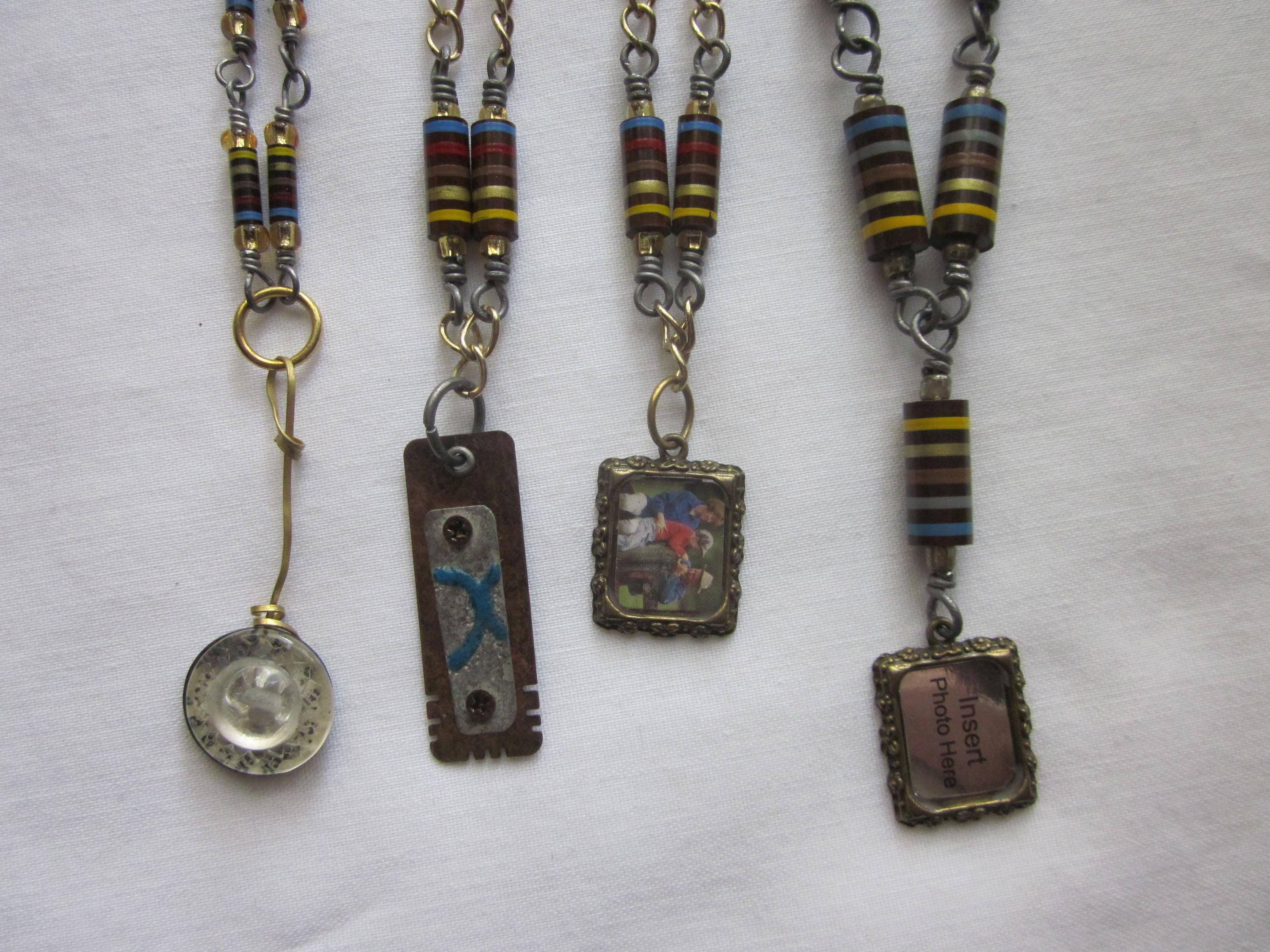 HANDMADE Striped Resistor Necklaces - Charms and Picture Frames - Etsy