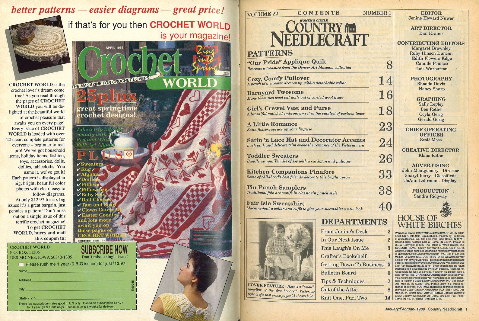 Country Needlecraft Magazine - February 1989 - Etsy