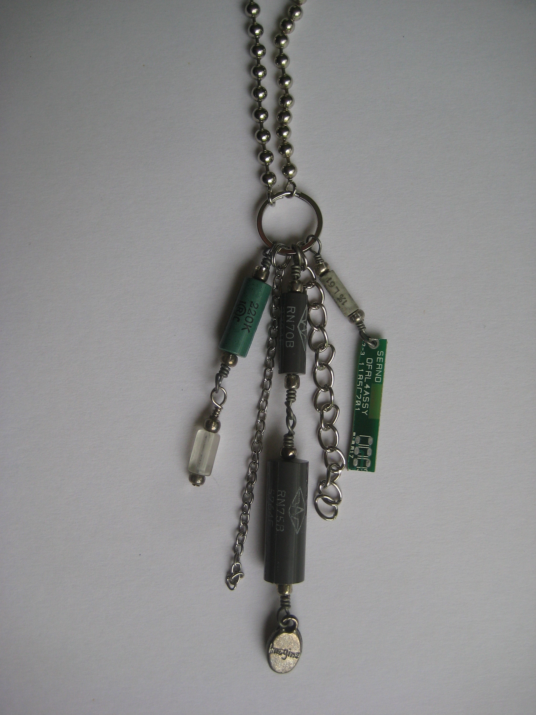 HANDMADE Resistor Charm Necklaces Green, White, and Grey - Etsy