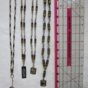 HANDMADE Striped Resistor Necklaces - Charms and Picture Frames - Etsy