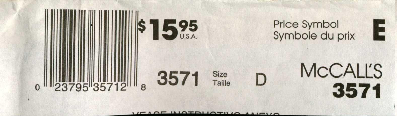 Mccall's 3571 Sewing Pattern - Sizes 12-14-16 - Etsy
