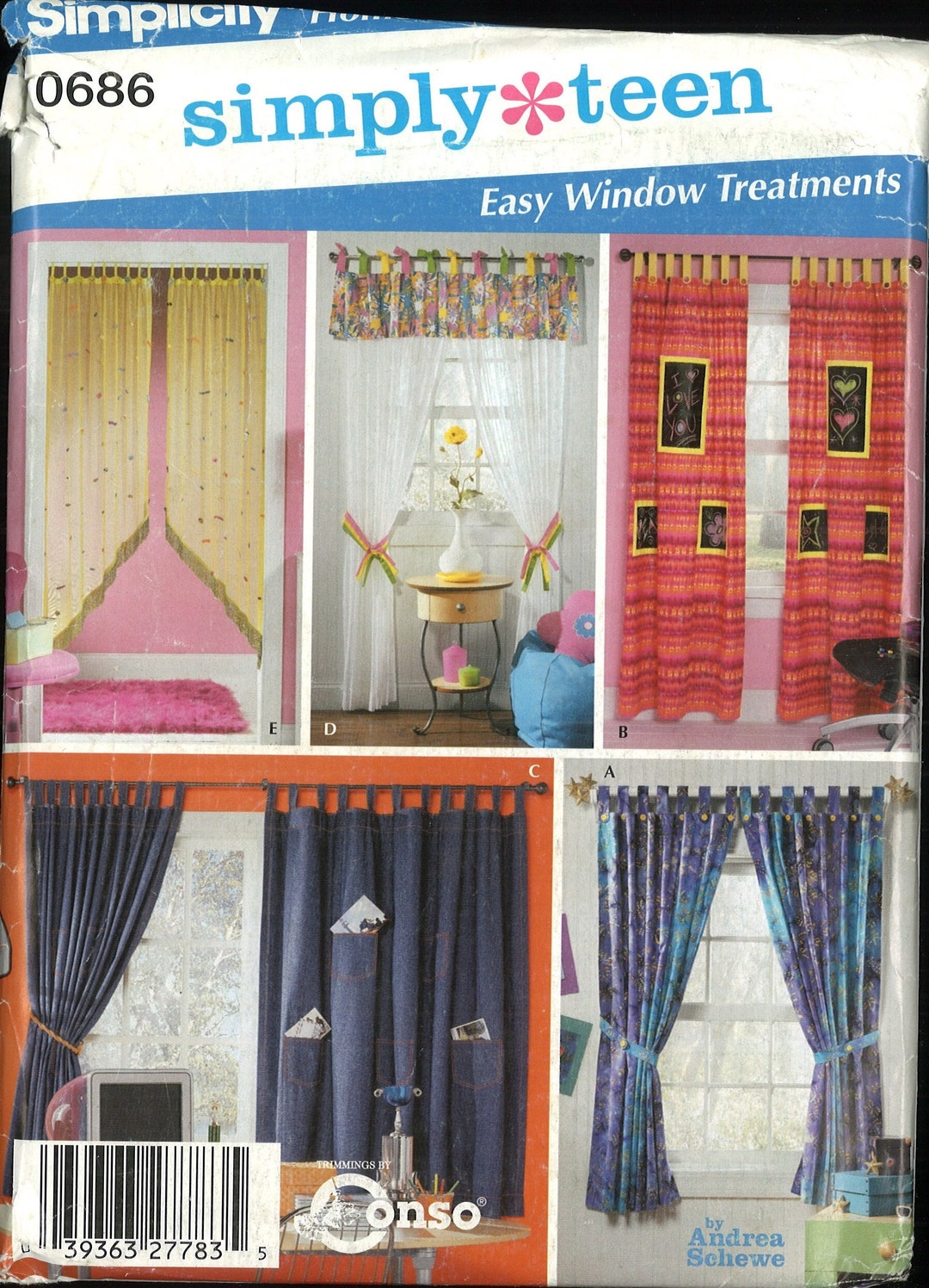 Simplicity Curtain Pattern - 0686 - Simply Teen Window Treatment ...