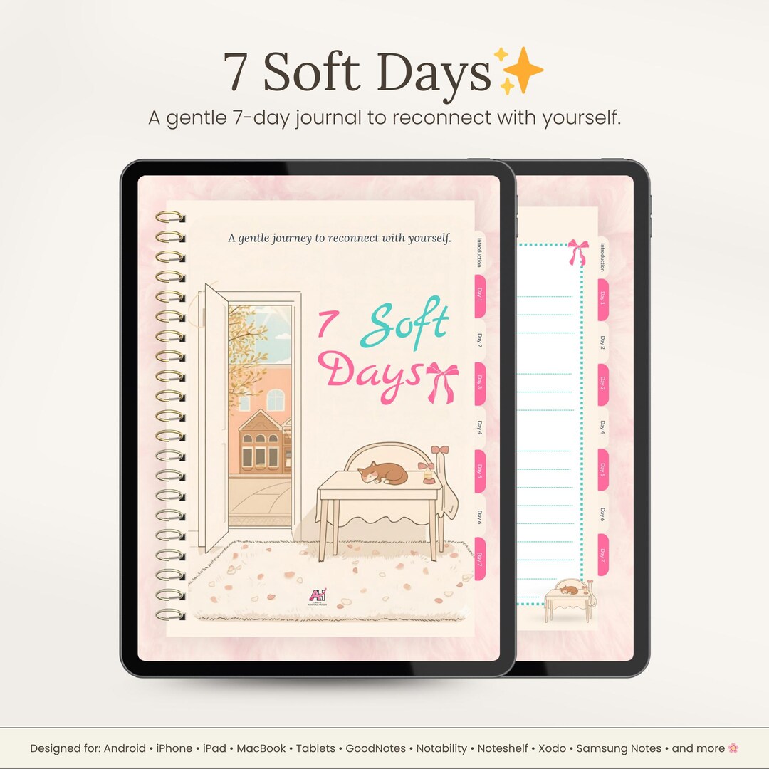 7 Soft Days Journal: Digital Self-care Planner (PDF) - Etsy