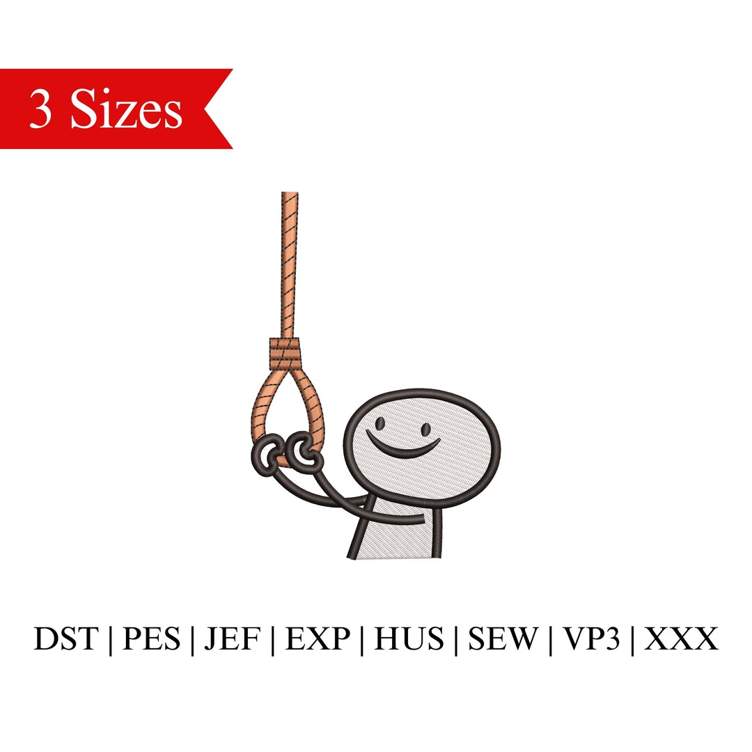 Stickman Embroidery Funny Cartoon Design Frustrated Stick Figure Design ...