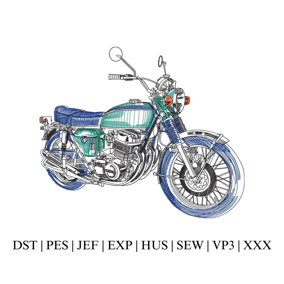 Motorcycle Embroidery Design, Bikers Embroidery File, Motorcyclist ...