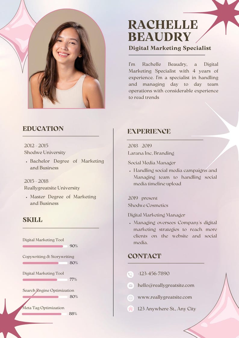 Professional Microsoft Word CV Template | Modern Resume Design, Instant ...