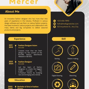 Modern Resume Template With Photo, 2024 Professional Resume Template ...