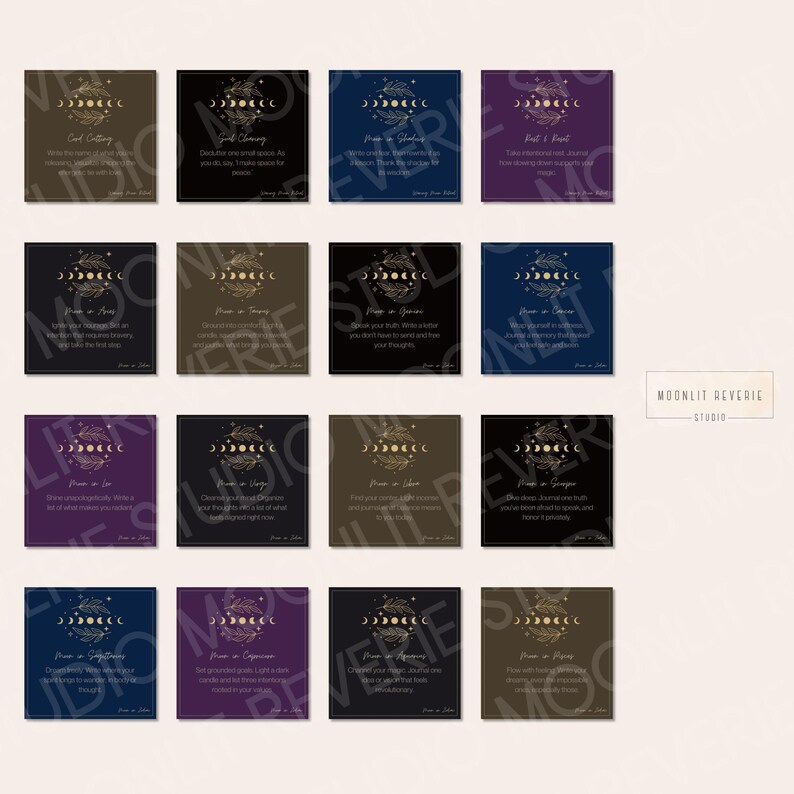 50 Printable & Digital Moon Ritual Cards, Goodnotes Sticker Book, New ...