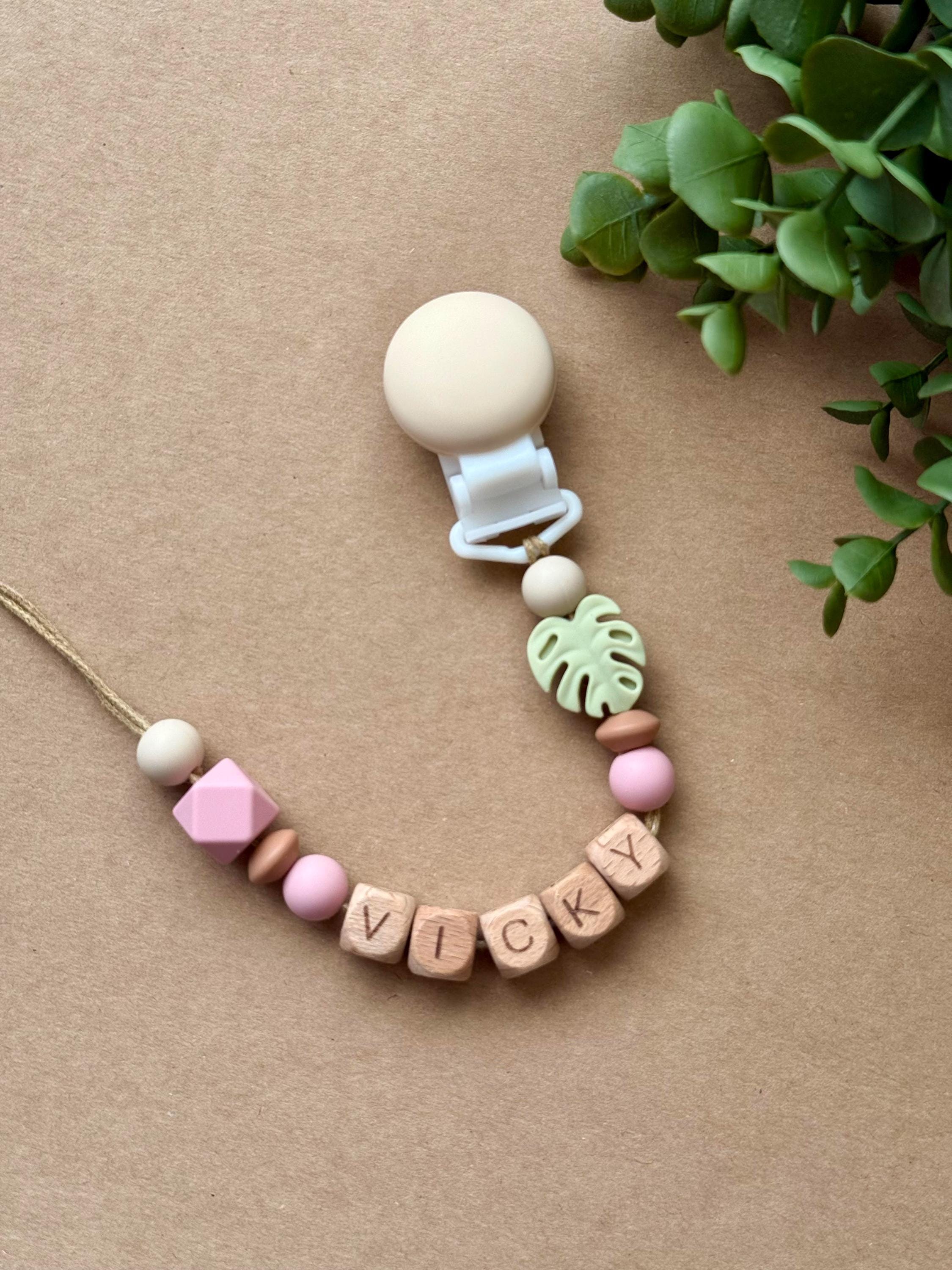 Custom Aesthetic Pacifier Clip With Name | Custom Baby Pacifier Clip ...