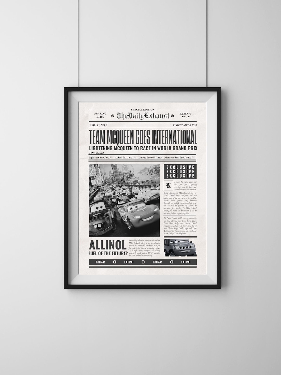 Lightening Mcqueen | Cars 2 Newspaper Poster | Cars 2 | Newspaper ...