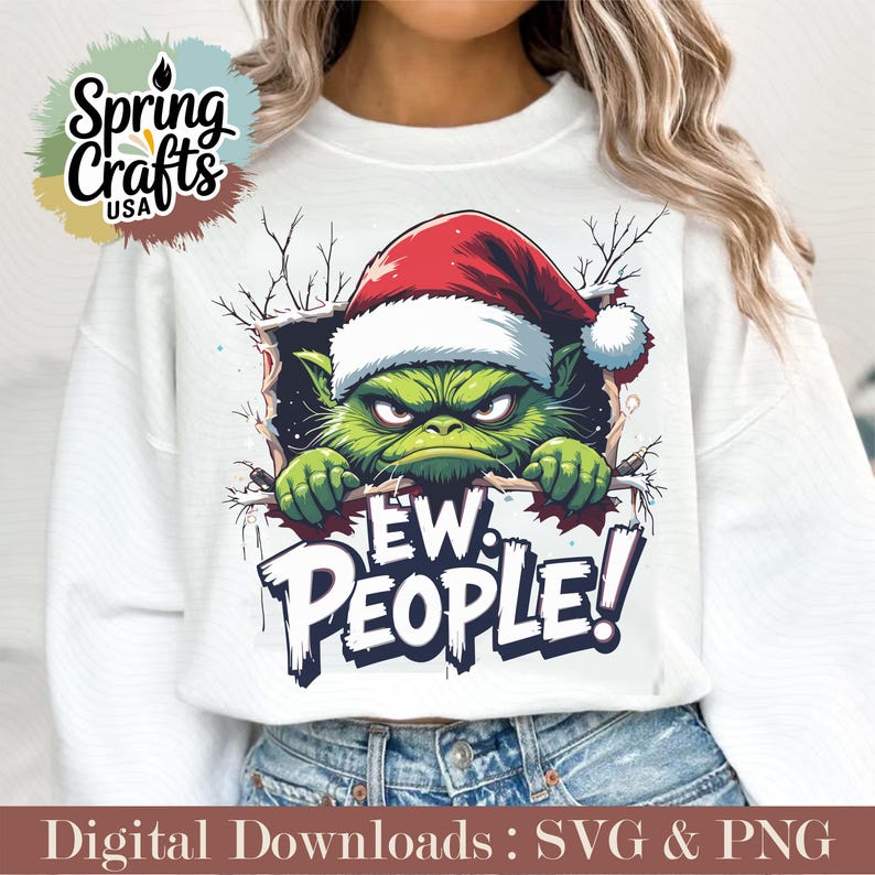 Grinch Eww People Svg Png, Grumpy Holiday PNG, Grinch Hand Svg, Grinchy ...