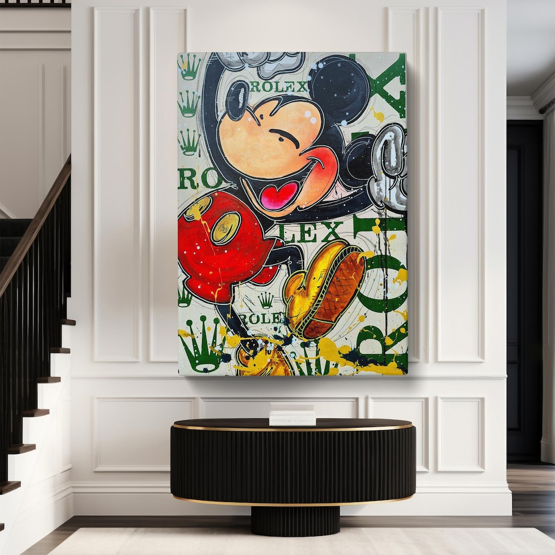 Mickey Mouse Rolex Style Artwork, Luxury Painting Fashion Prints ...