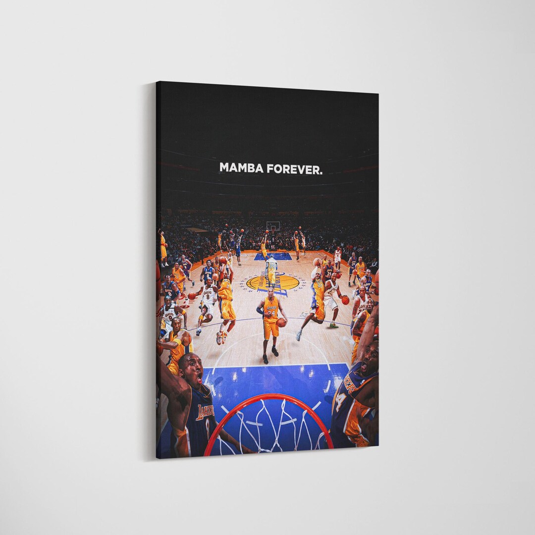 Kobe Bryant Timeline Canvas, Black Mamba Forever Wall Art, NBA Poster ...