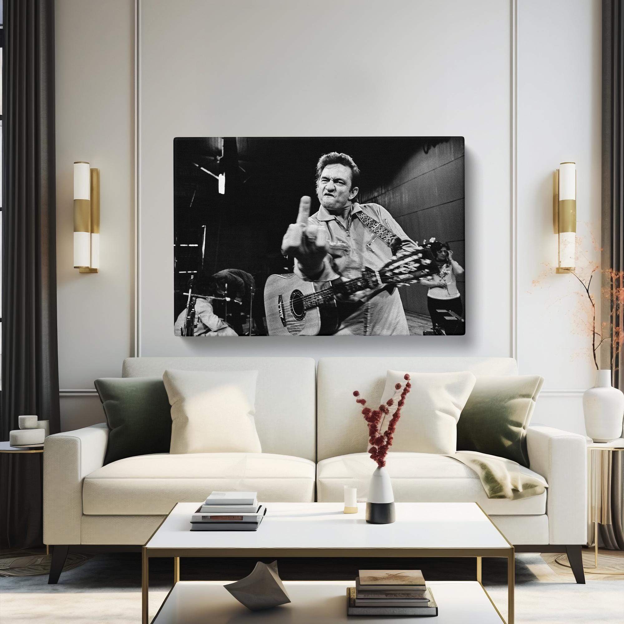 Johnny Cash Middle Finger Drawing