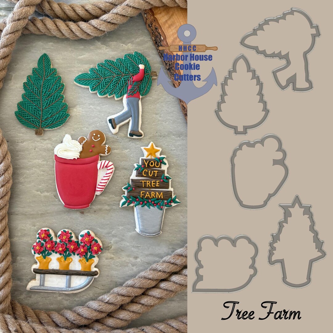 Tree Farm Cookie Cutters: Farm Tree, Carrying Tree, Gingerbread Hot ...
