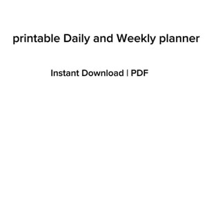 Minimal Daily and Weekly Digital Planner PDF | Instant Download - Etsy