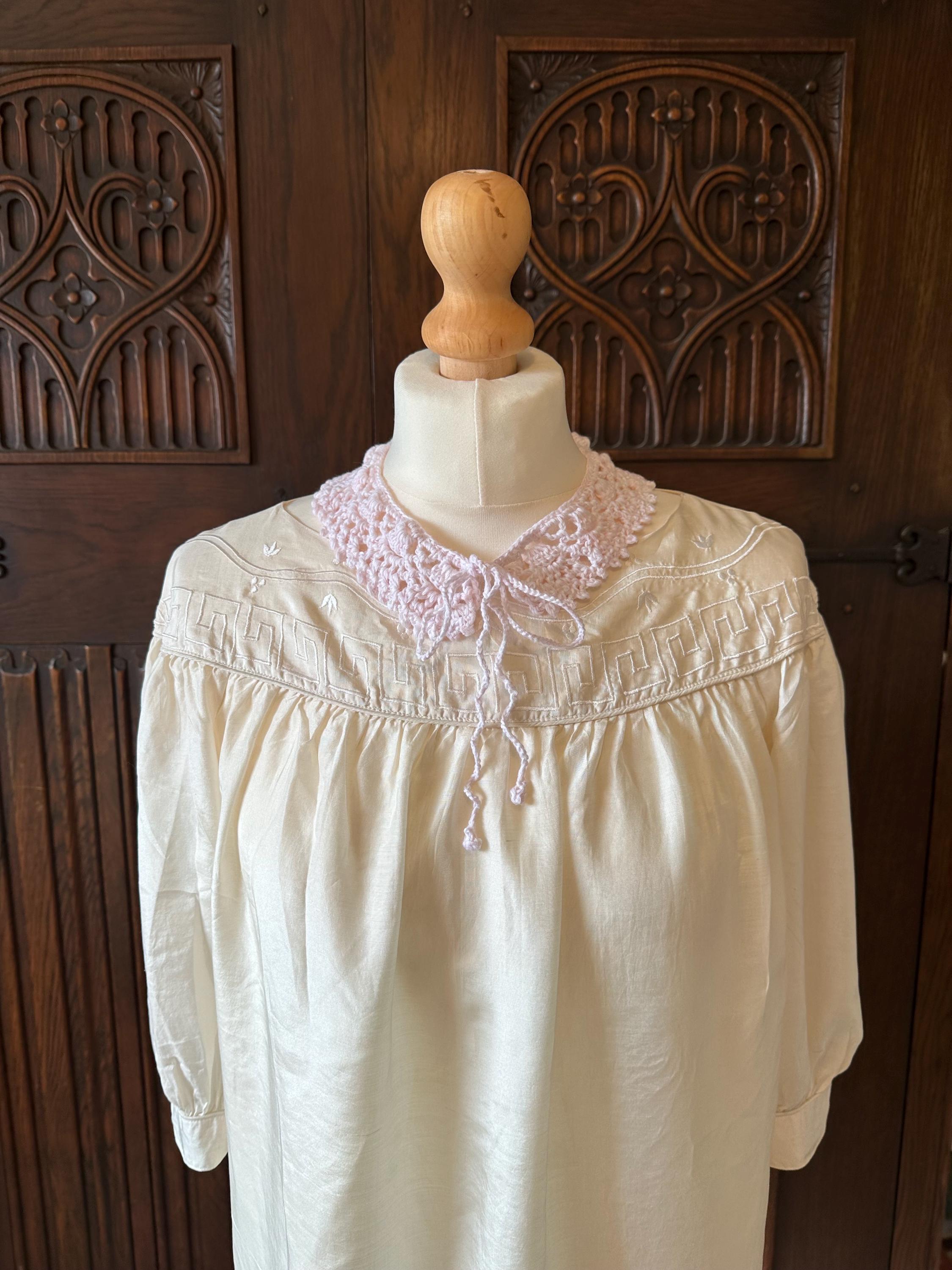 Japanese-inspired Crochet Collar – Soft Ruffled Neckpiece in Pastel ...