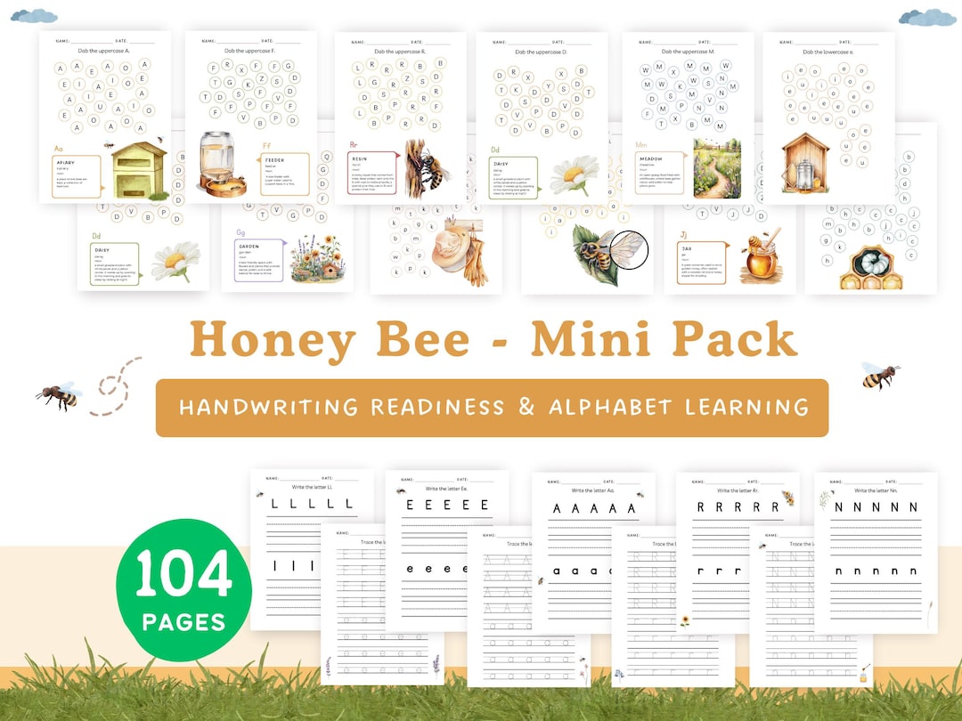 Honey Bee Mini Pack - Letter Tracing & Dot Marker Activities ...
