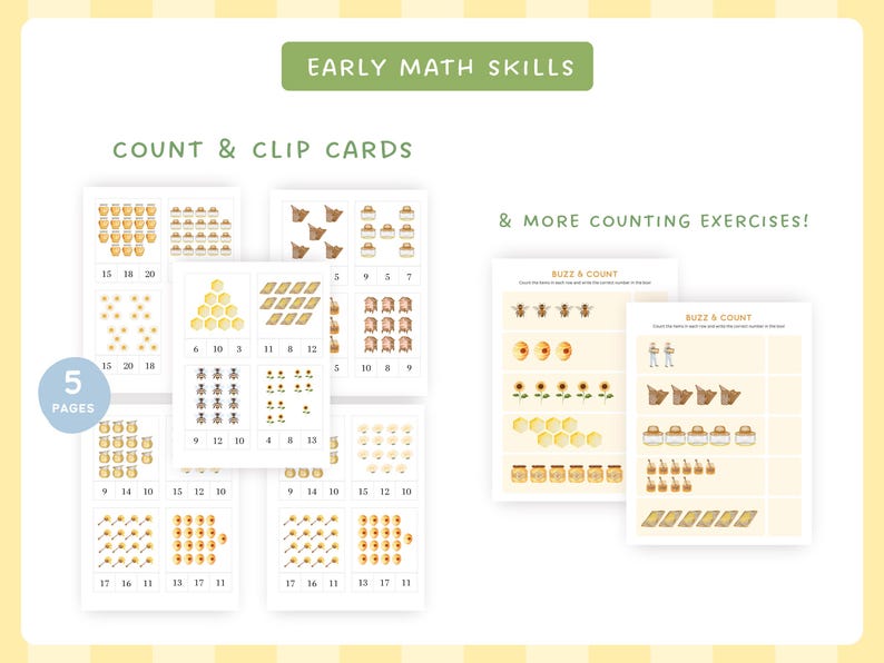 Bee Activity Pack | Worksheets for Preschool Kindergarten Homeschool ...