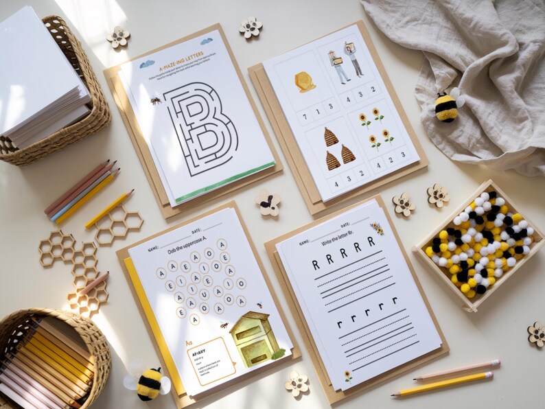 Bee Activity Pack | Worksheets for Preschool Kindergarten Homeschool ...