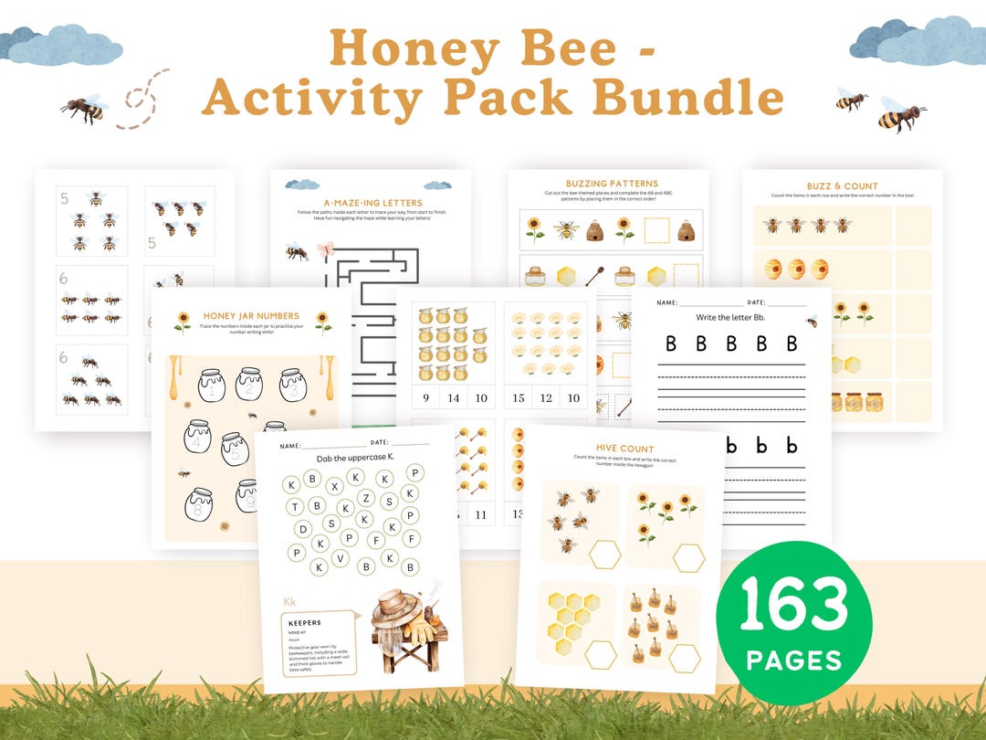 Bee Activity Pack | Worksheets for Preschool Kindergarten Homeschool ...