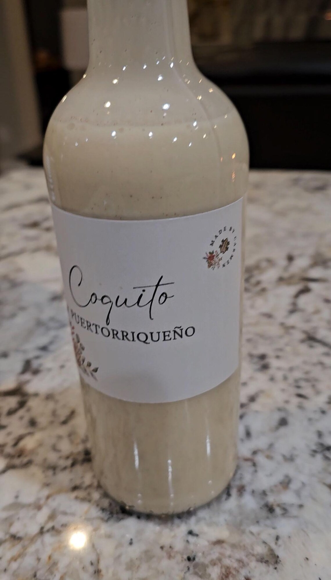 Coquito Bottle Label: Puerto Rican Christmas Floral Design (instant ...