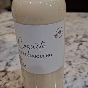 Coquito Bottle Label: Puerto Rican Christmas Floral Design (instant ...