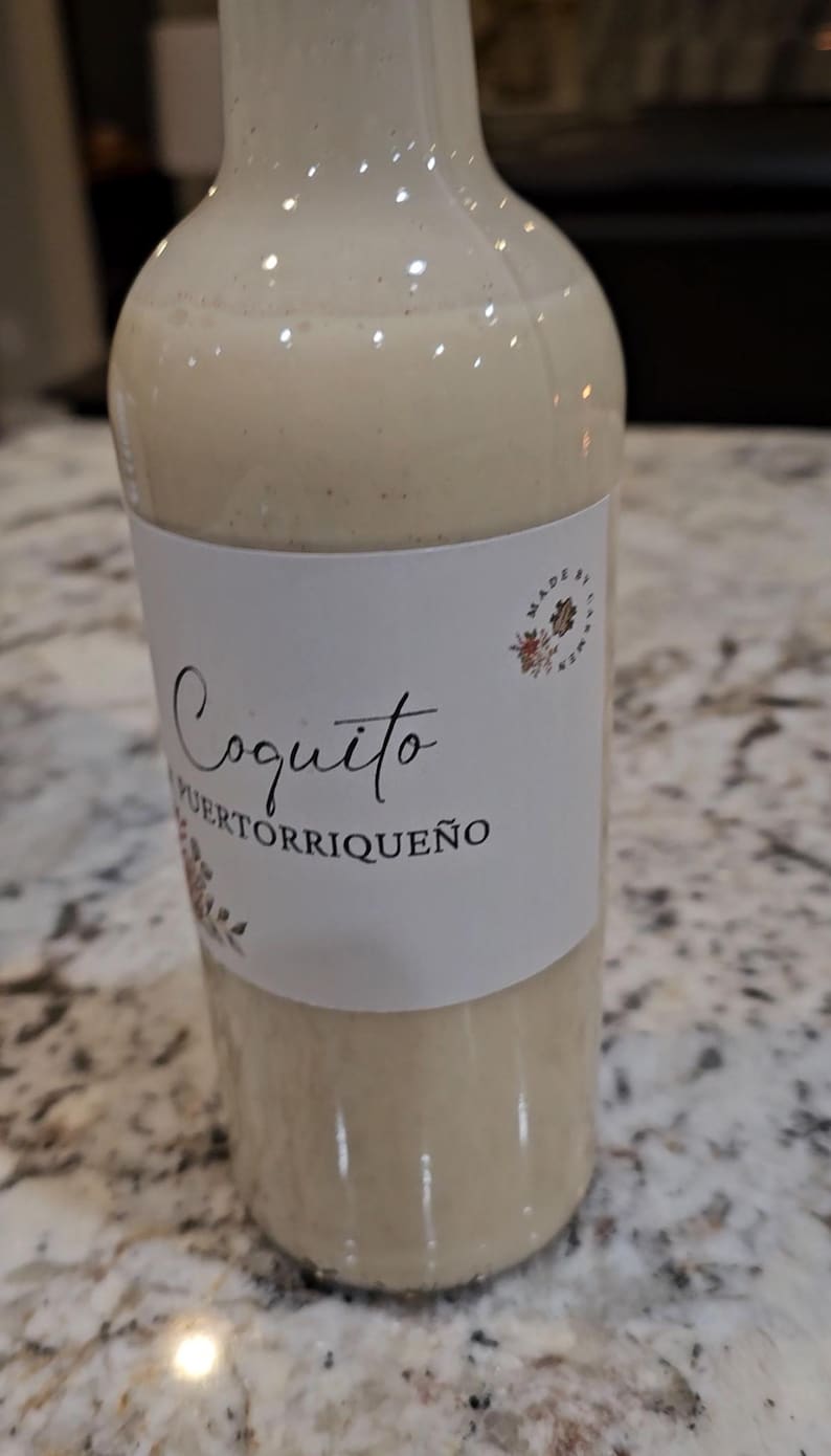 Personalized Coquito Bottle Label | Custom Holiday Drink Sticker - Etsy
