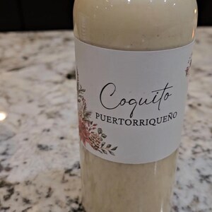Coquito Bottle Label: Puerto Rican Christmas Floral Design (instant ...