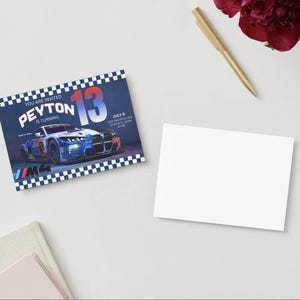 Race Car Birthday Invitation | BMW M4 Teen Party Invite | Boy Car ...