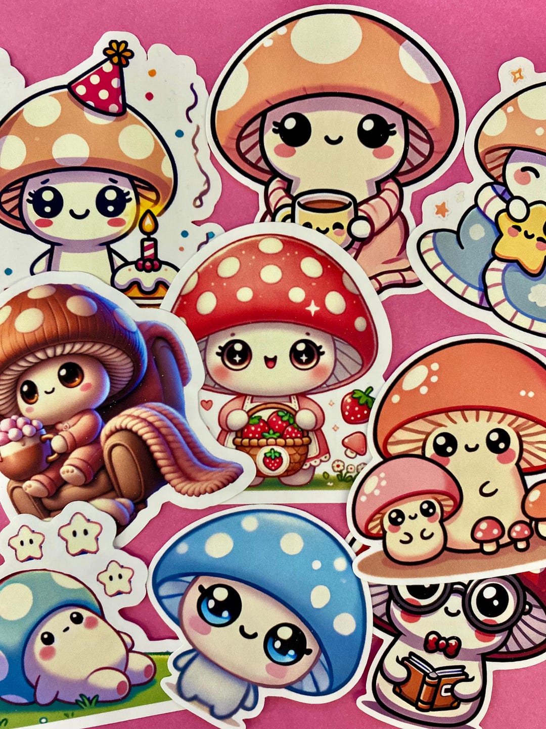 Adorable Cozy Mushroom Sticker Pack (set of 10) Designs! - Etsy