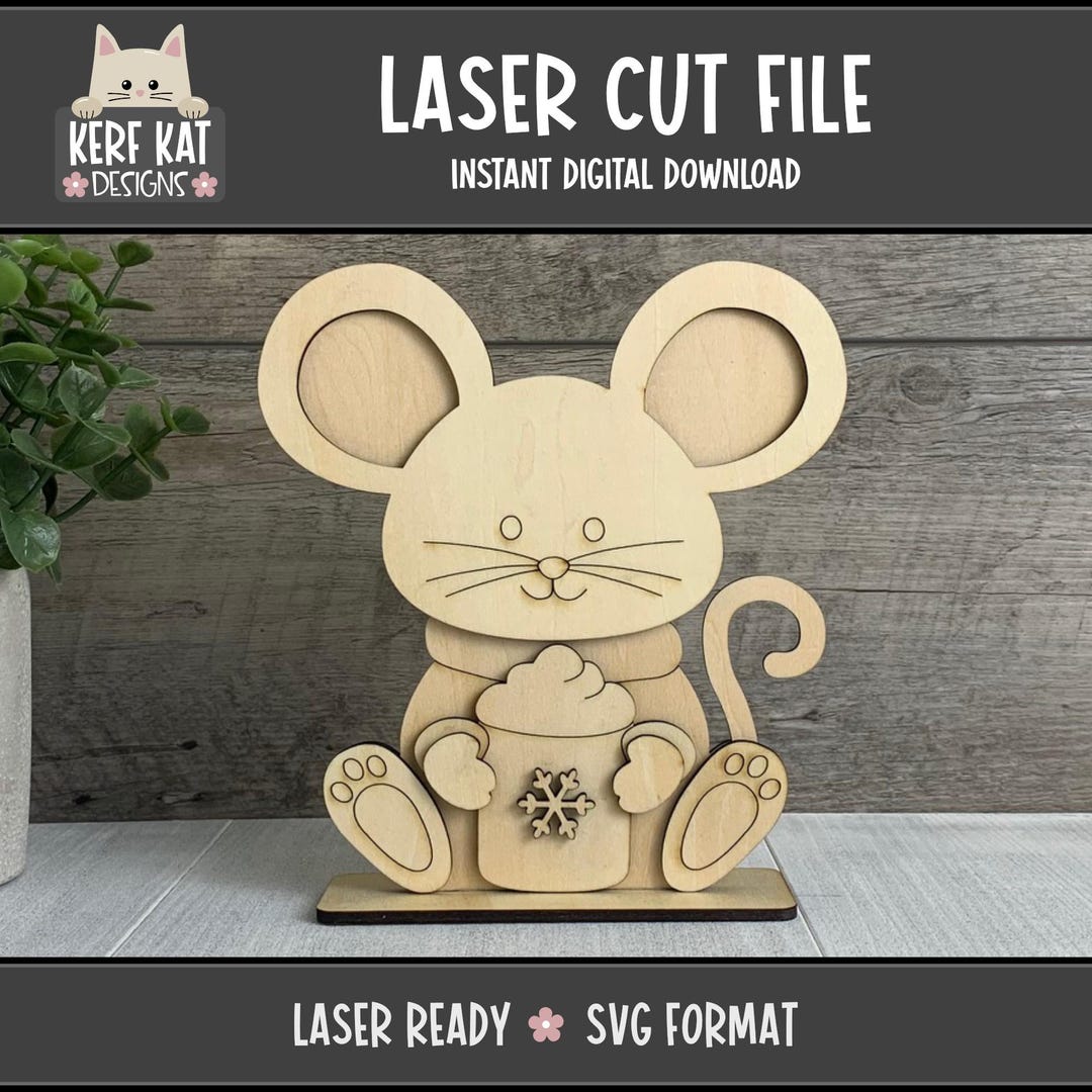 Hot Cocoa Mouse Shelf Sitter, Laser Cut File SVG (digital Download) - Etsy