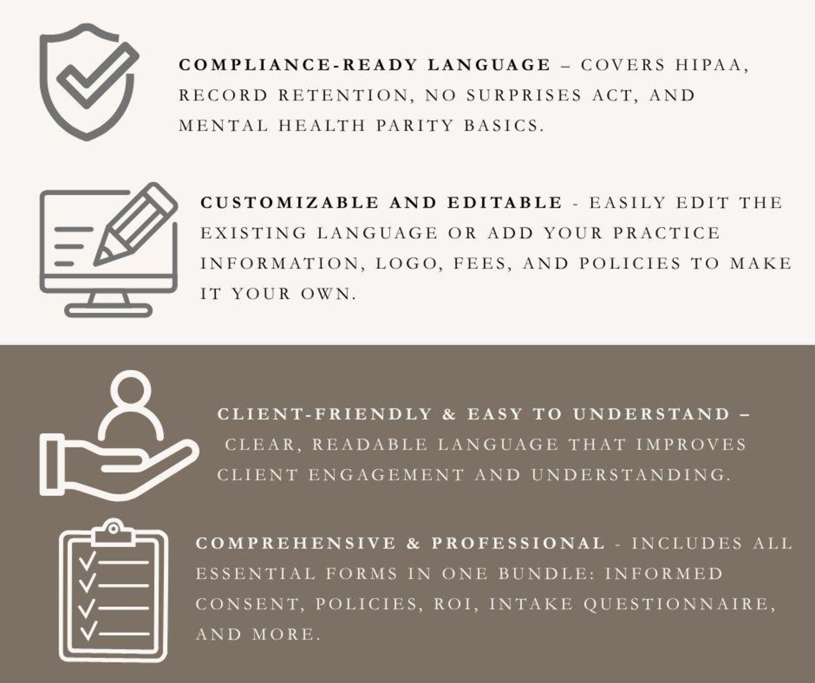 Editable Therapy Intake Forms Bundle: HIPAA & Compliance (word .docx ...