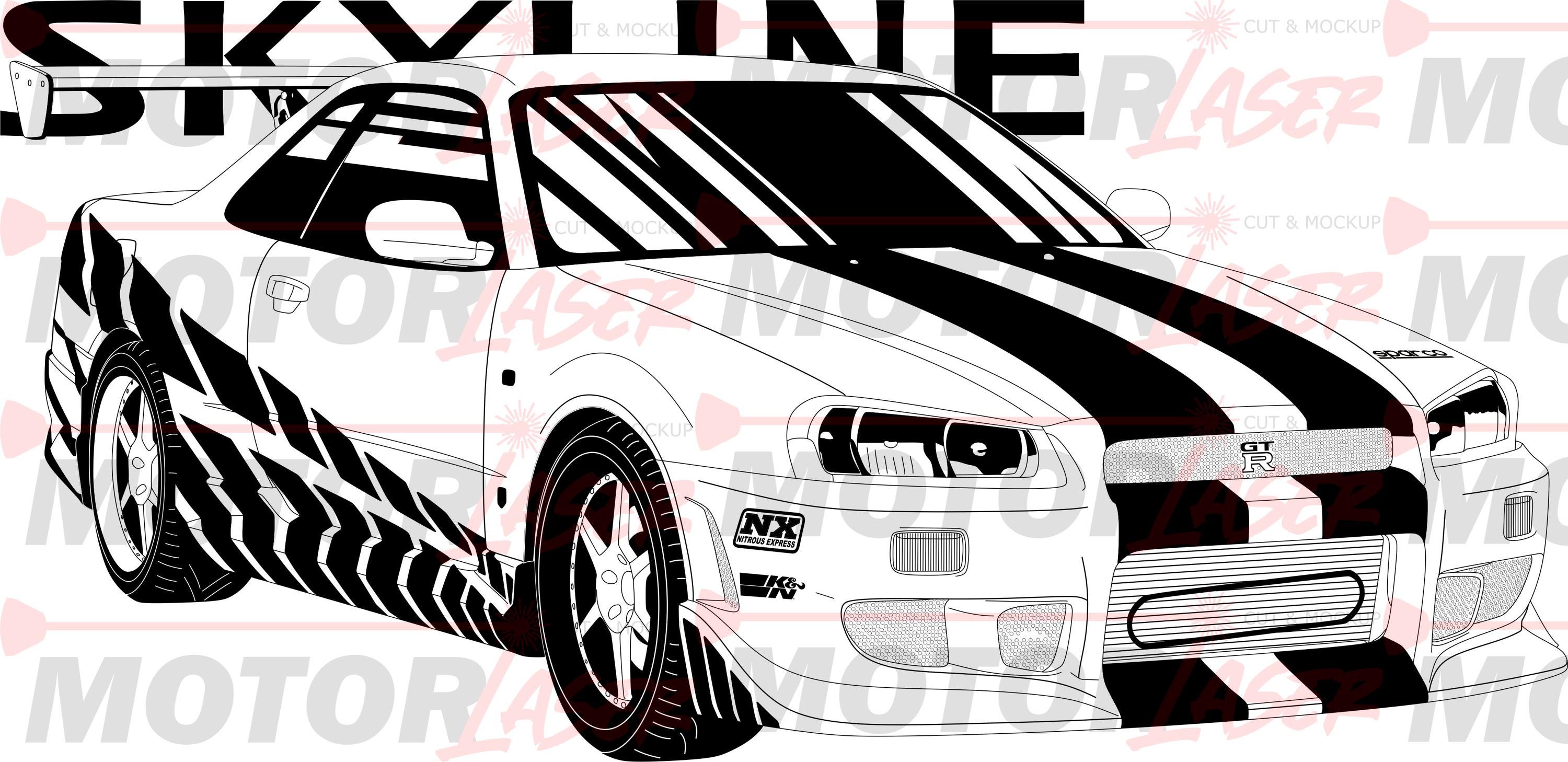 Nissan Skyline R34 Vector Fast and Furious Fast and Furious - Etsy