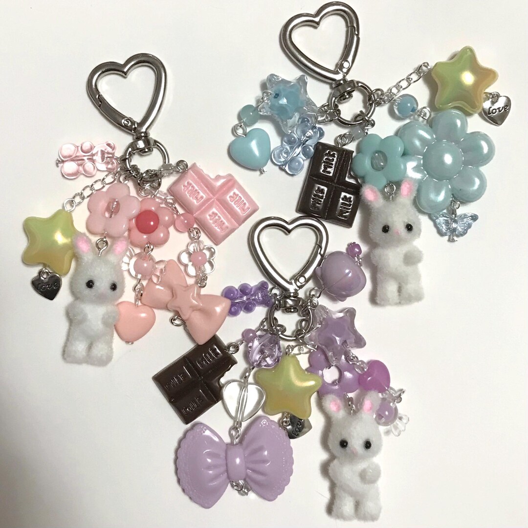 Kawaii Cute Chunky Bag Charm Keychain - Etsy