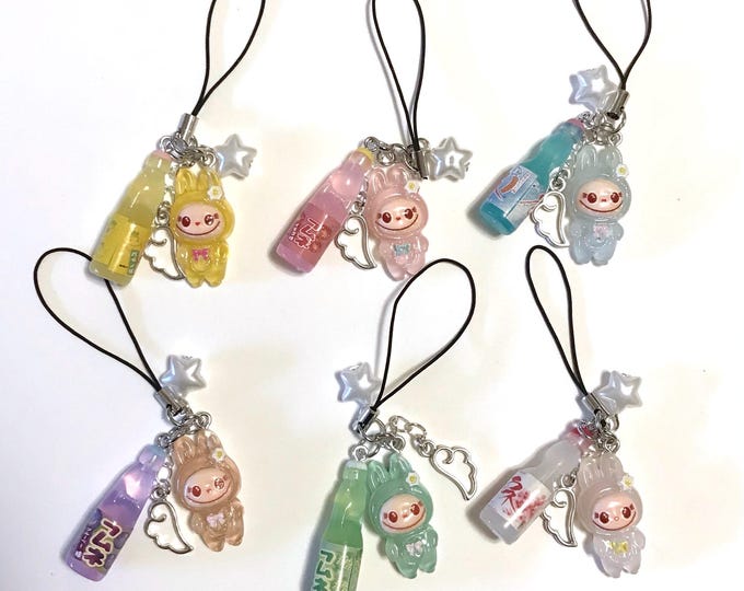 Labubu Keychain -mini Gradient Color Labubu Have a Seat Mini Phone ...