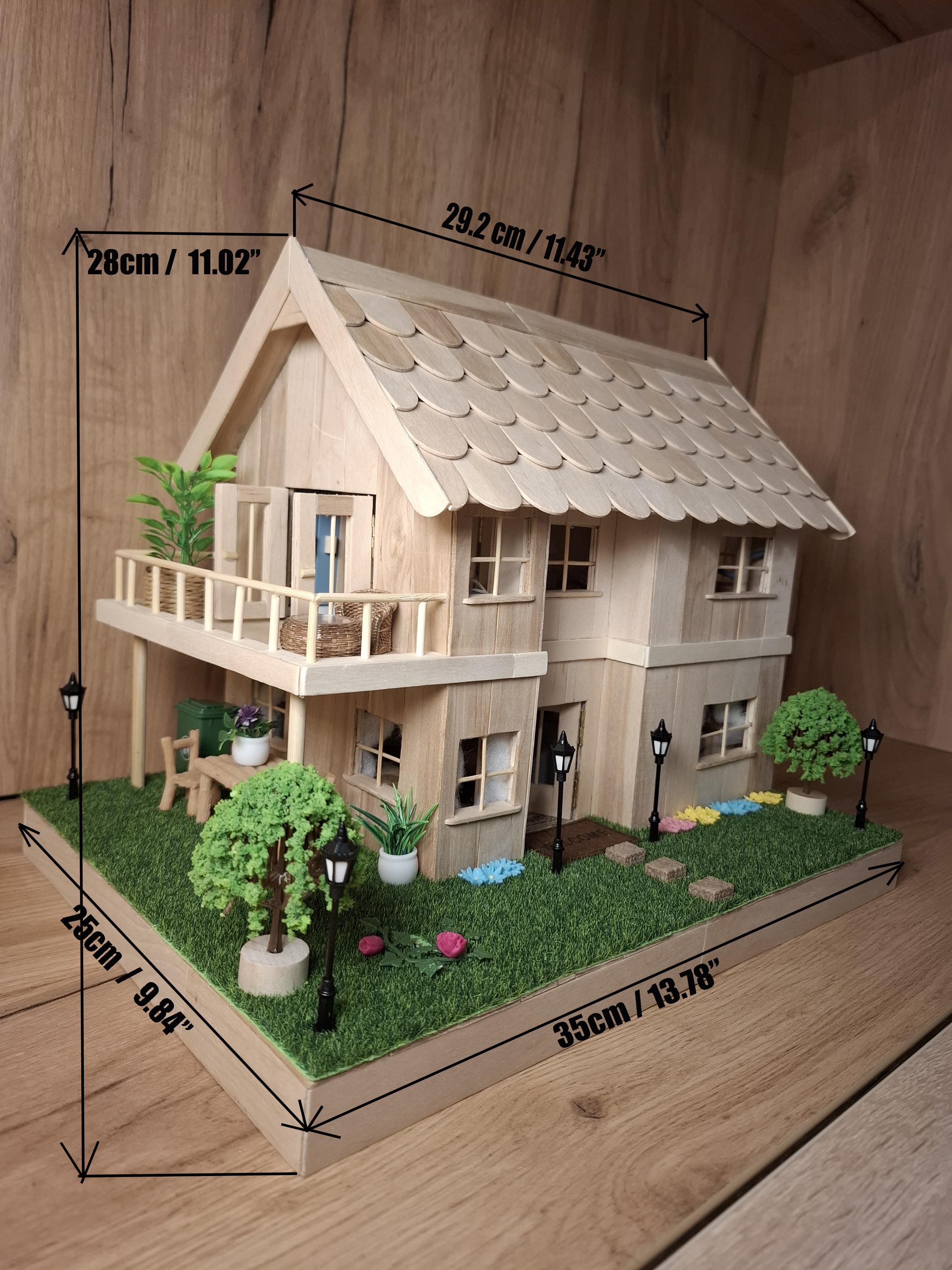 Handmade Wooden Popsicle Stick House | Furnished Miniature Home With ...